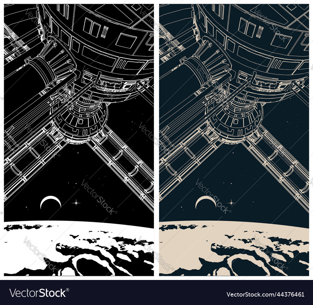 Spaceship close up Royalty Free Vector Image - VectorStock