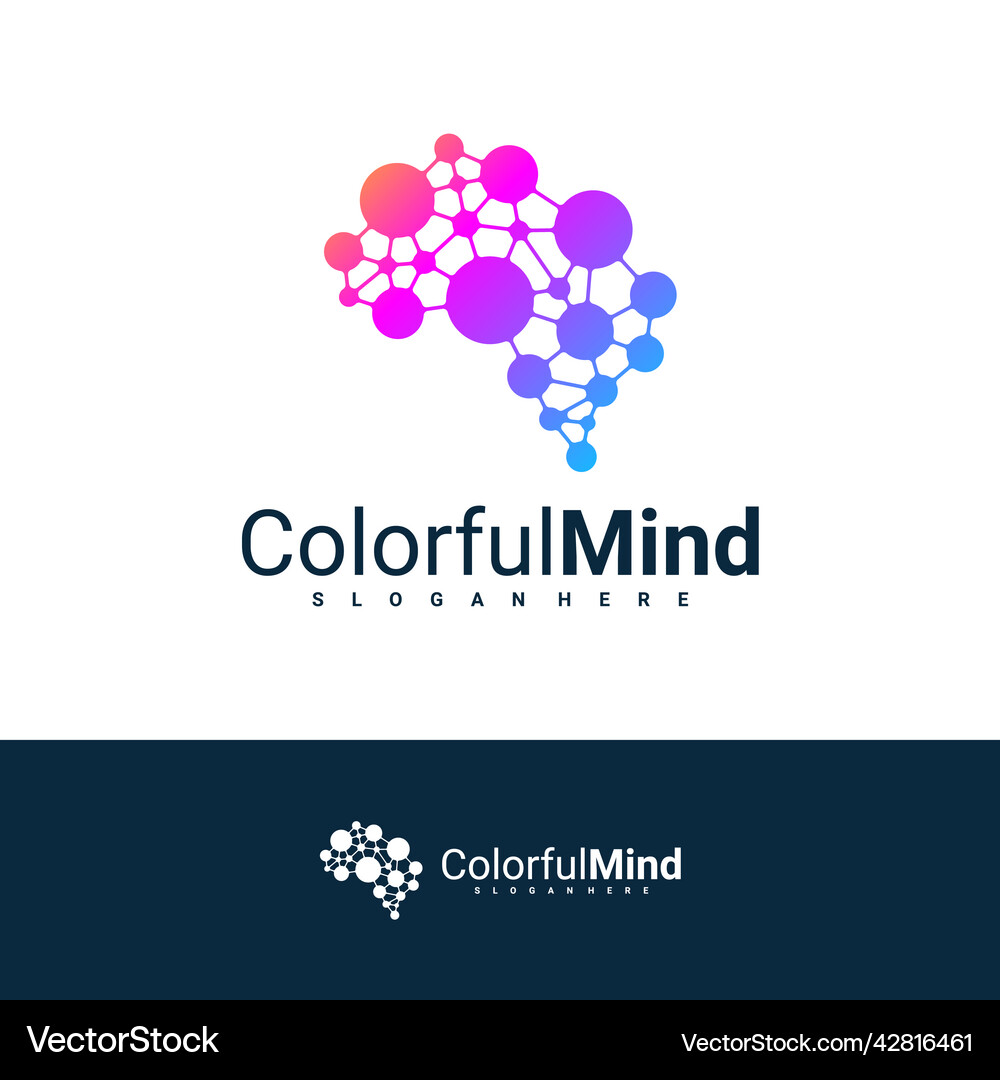 Tech mind logo design template brain Royalty Free Vector
