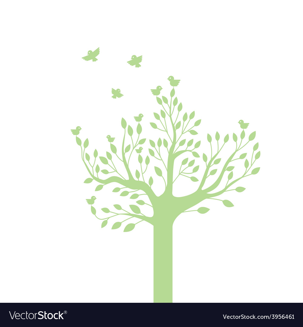 Tree with birds Royalty Free Vector Image - VectorStock