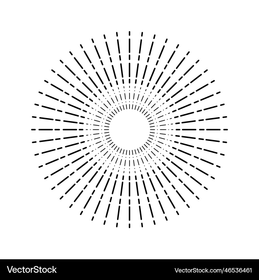 Vintage sunburst black and white sun icon Vector Image