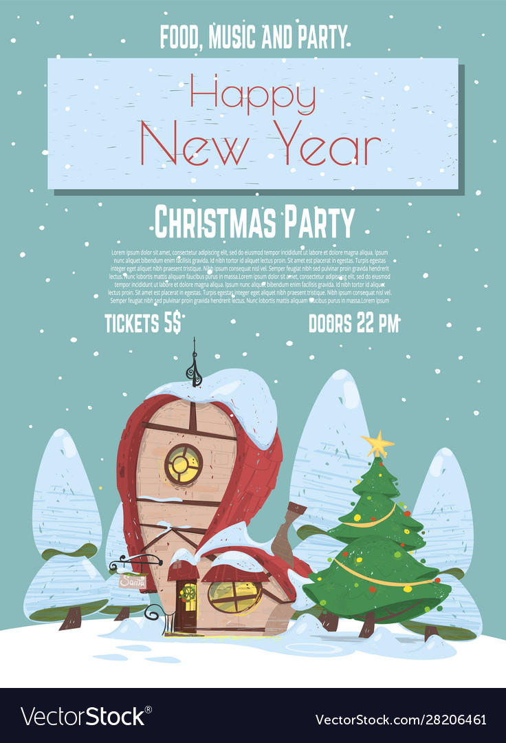 Winter holidays celebration party banner Vector Image