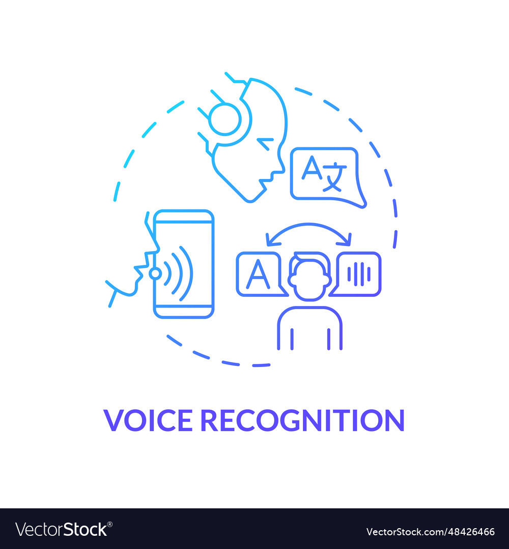 2d voice recognition gradient icon concept Vector Image