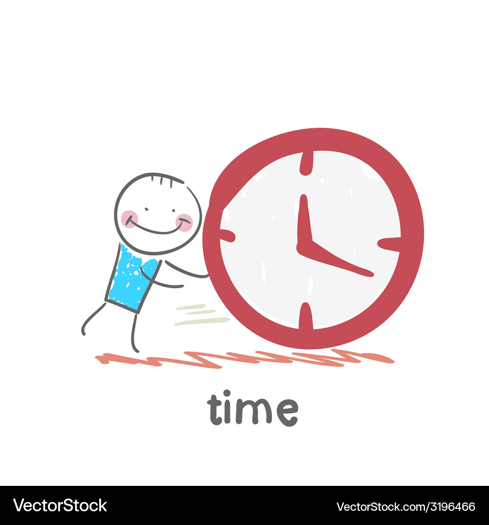 Cartoon Clock Illustration Royalty Free Vector Image
