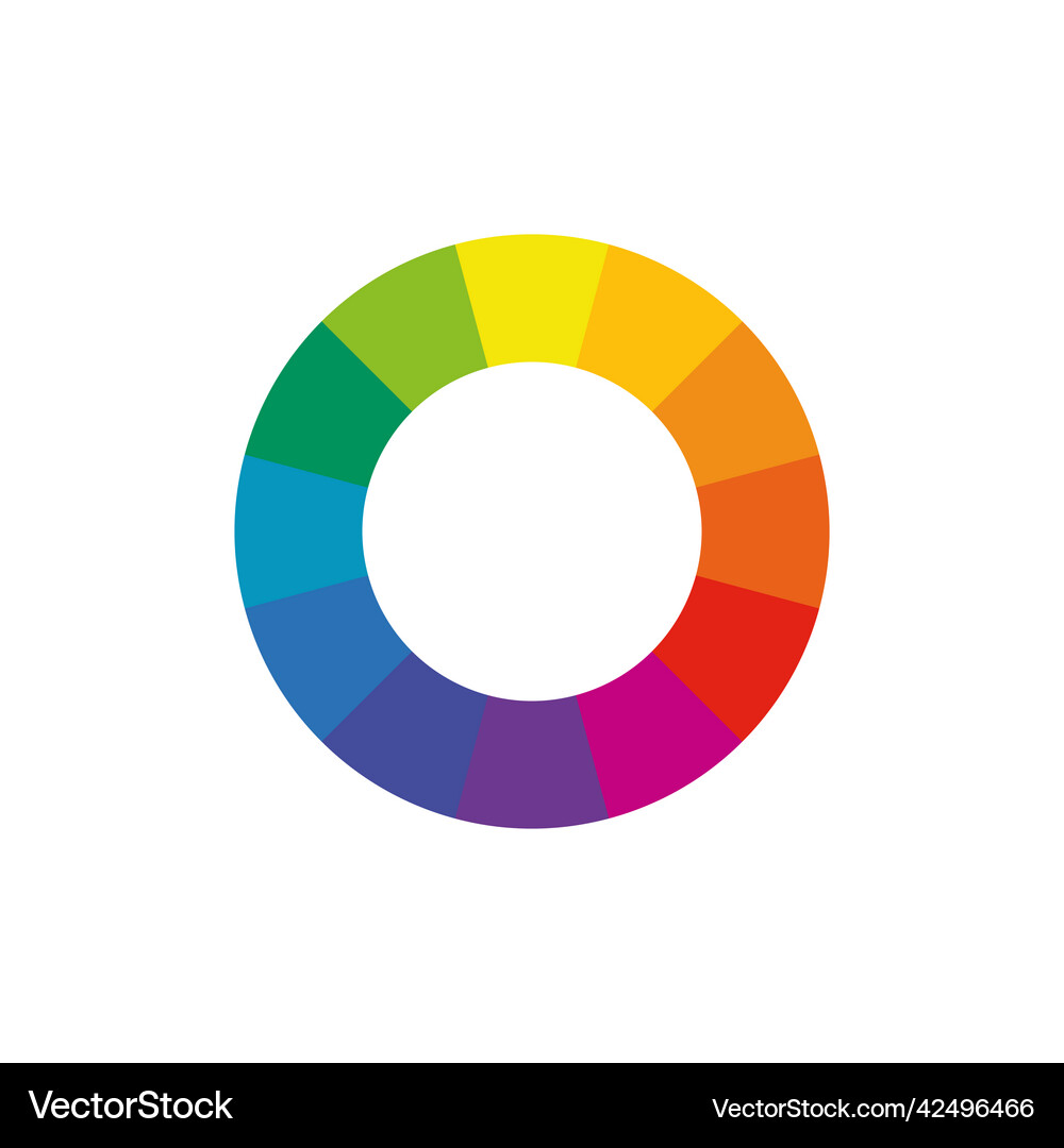 Colorful Wheel Icon - Gradient Color Palette Vector Image