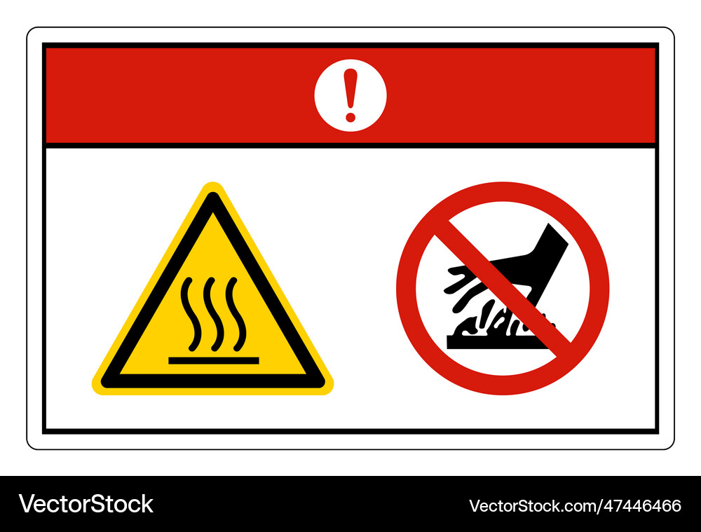Danger hot surface symbol sign on white background