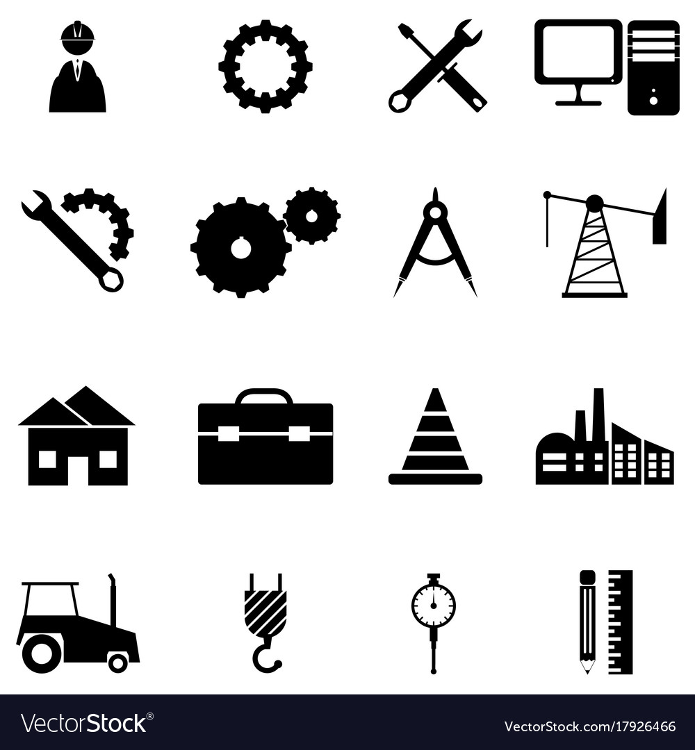 Engineering icon set Royalty Free Vector Image