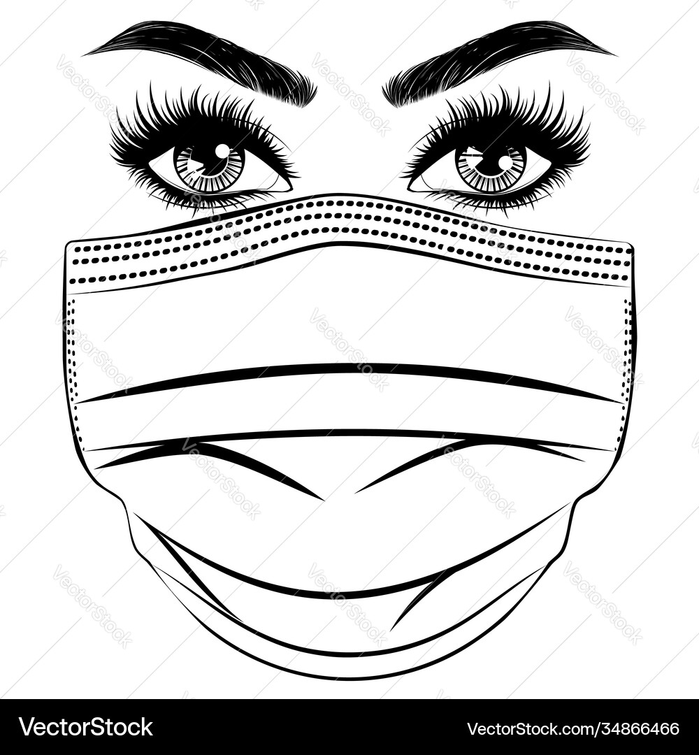 Female eyes and face mask Royalty Free Vector Image