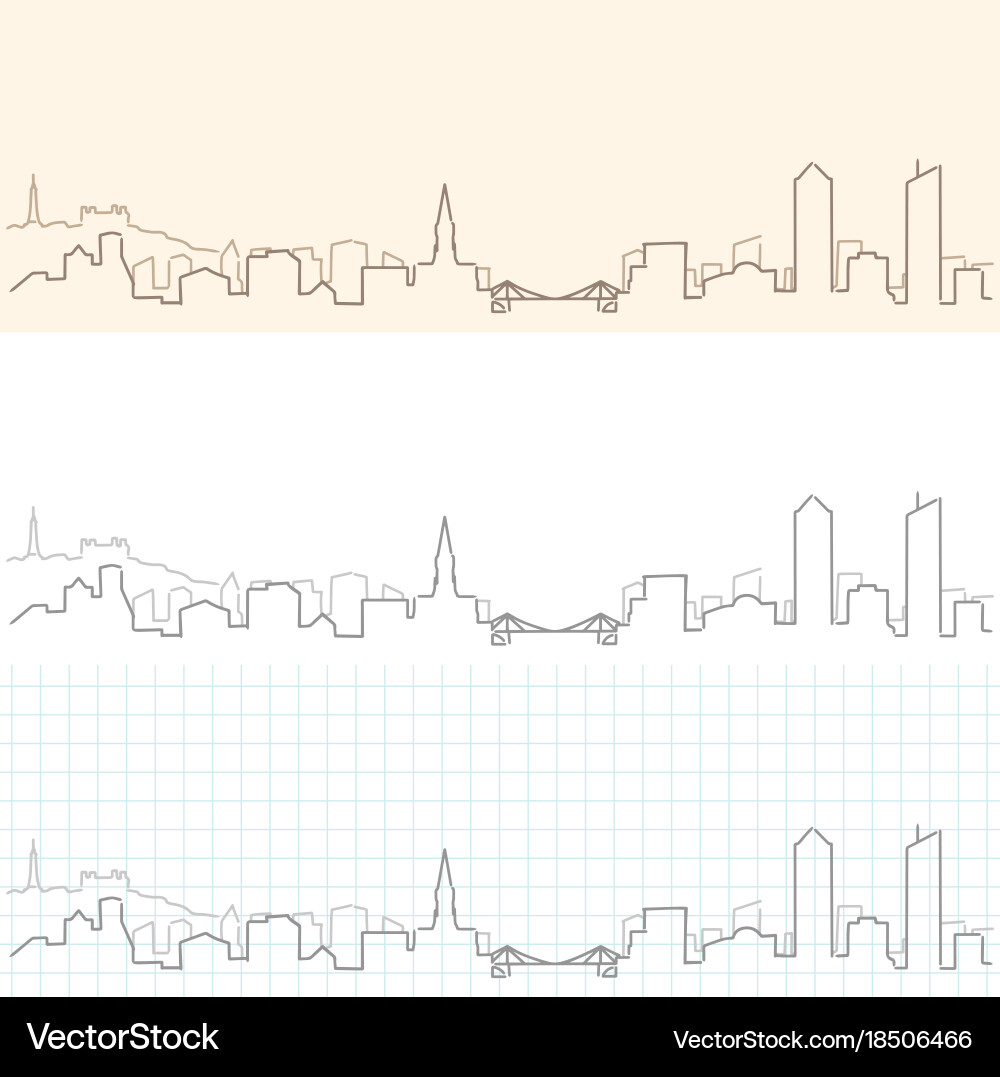 Lyon hand drawn skyline Royalty Free Vector Image