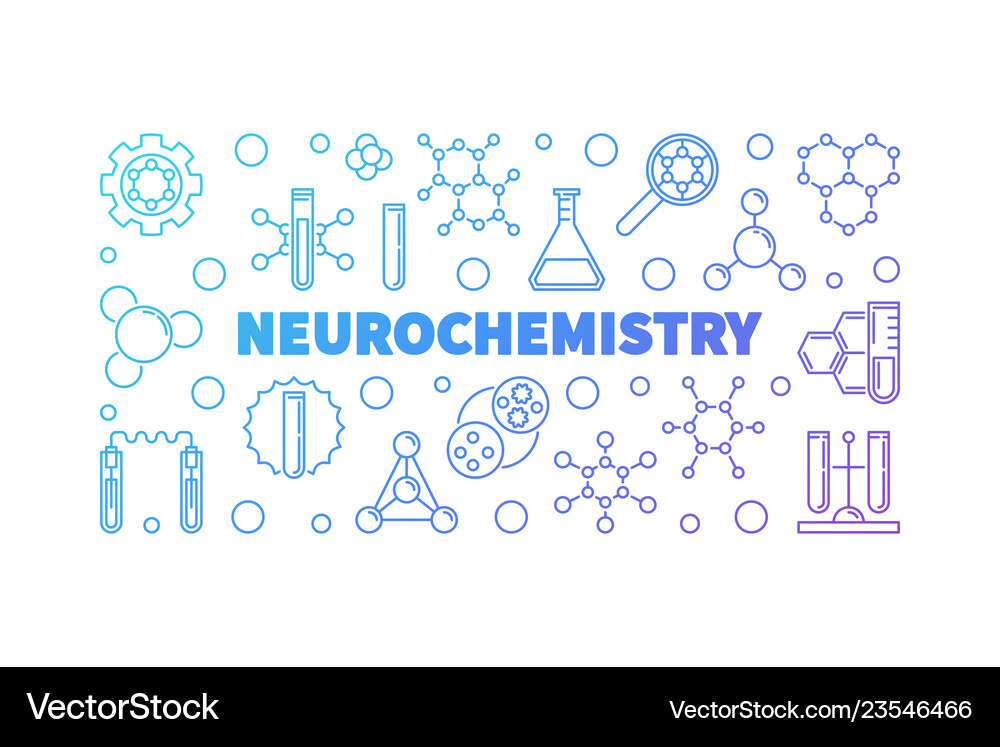 Neurochemistry colorful Royalty Free Vector Image
