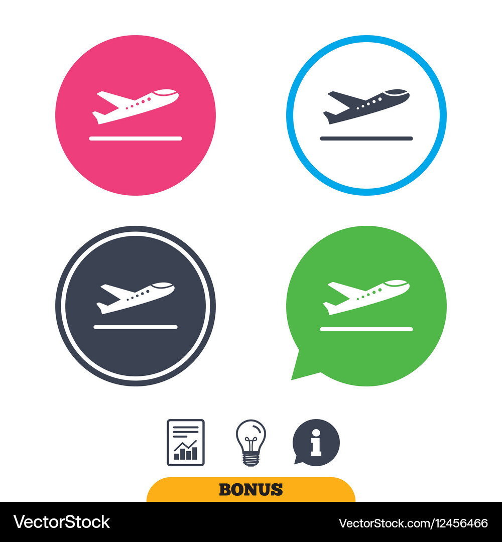 Plane takeoff icon airplane transport symbol Vector Image