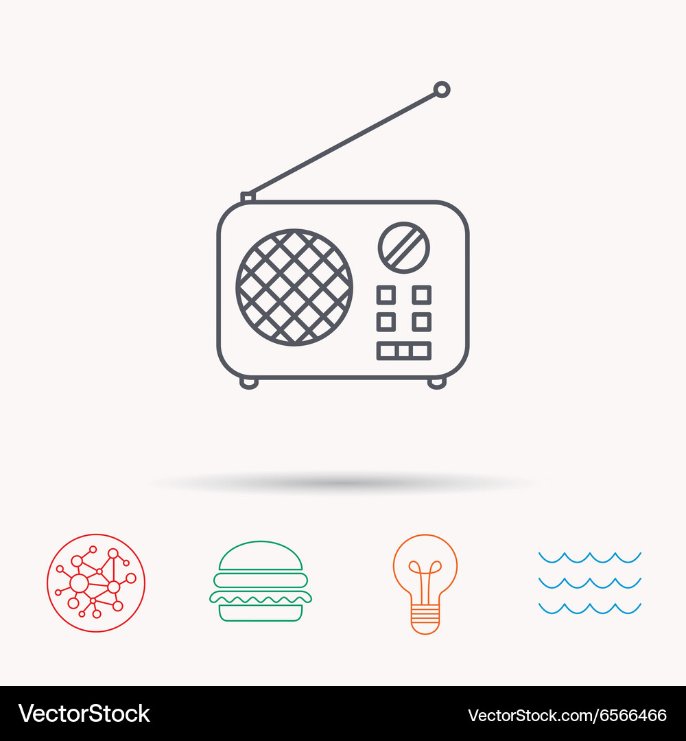 Radio icon retro musical receiver sign Royalty Free Vector