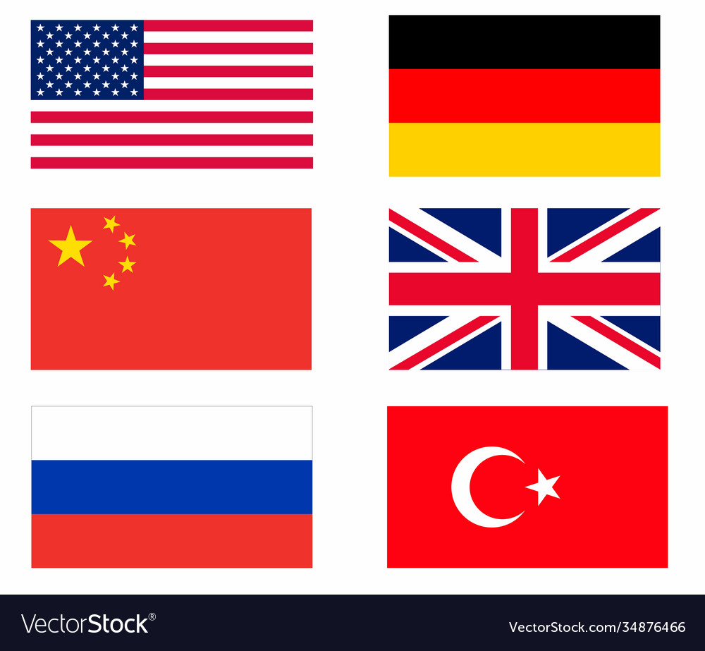 Set flags countries Royalty Free Vector Image - VectorStock
