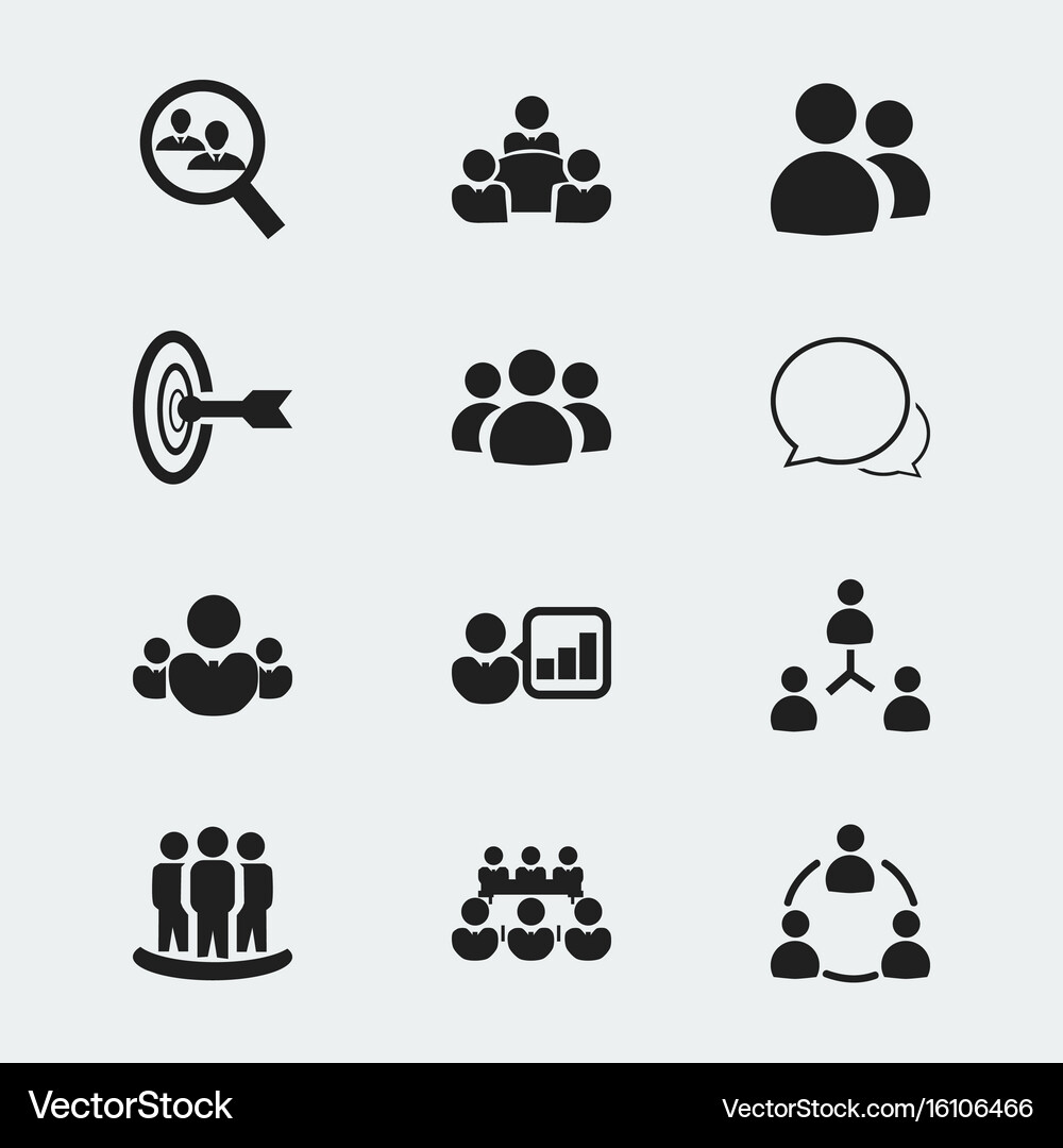 Set of 12 editable community icons includes Vector Image
