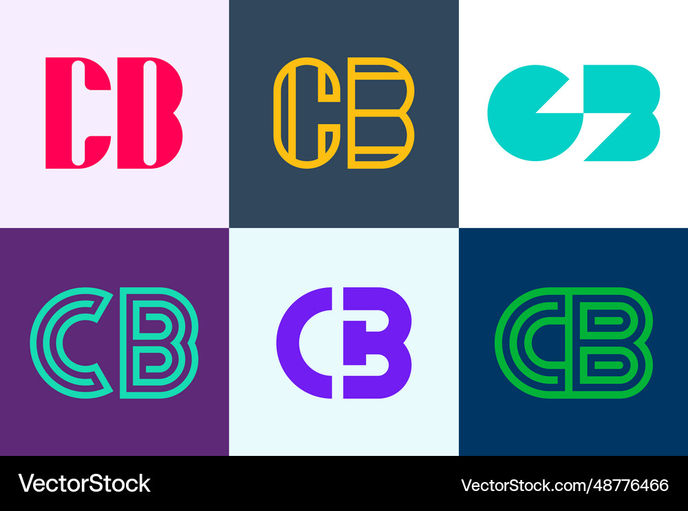 Set of letter cb logos Royalty Free Vector Image