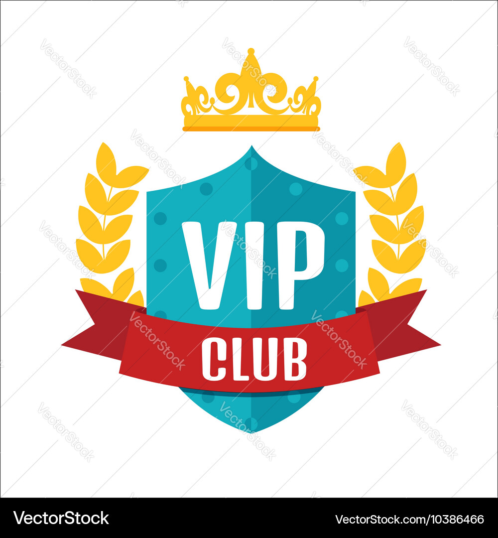 Vip club logo in flat style Royalty Free Vector Image