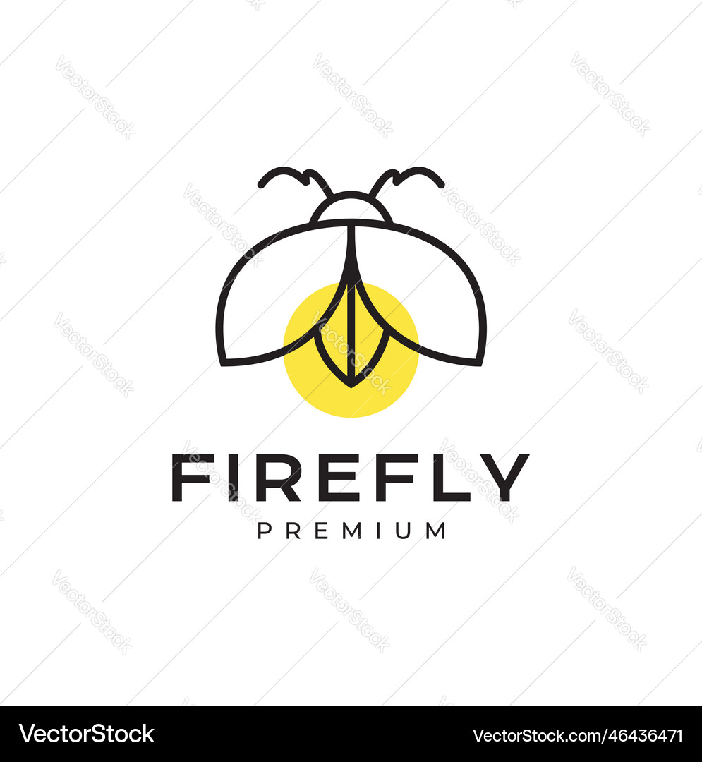 Animal insect firefly light shine lamp modern Vector Image