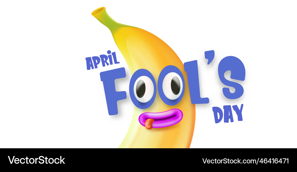 April fools day funky horizontal banner with silly