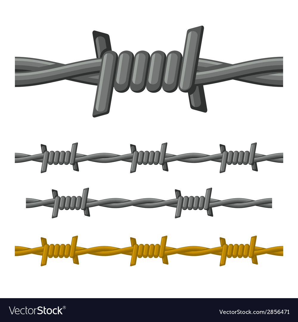 Barbed wire seamless set Royalty Free Vector Image