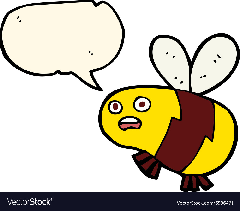 Cartoon bee with speech bubble Royalty Free Vector Image