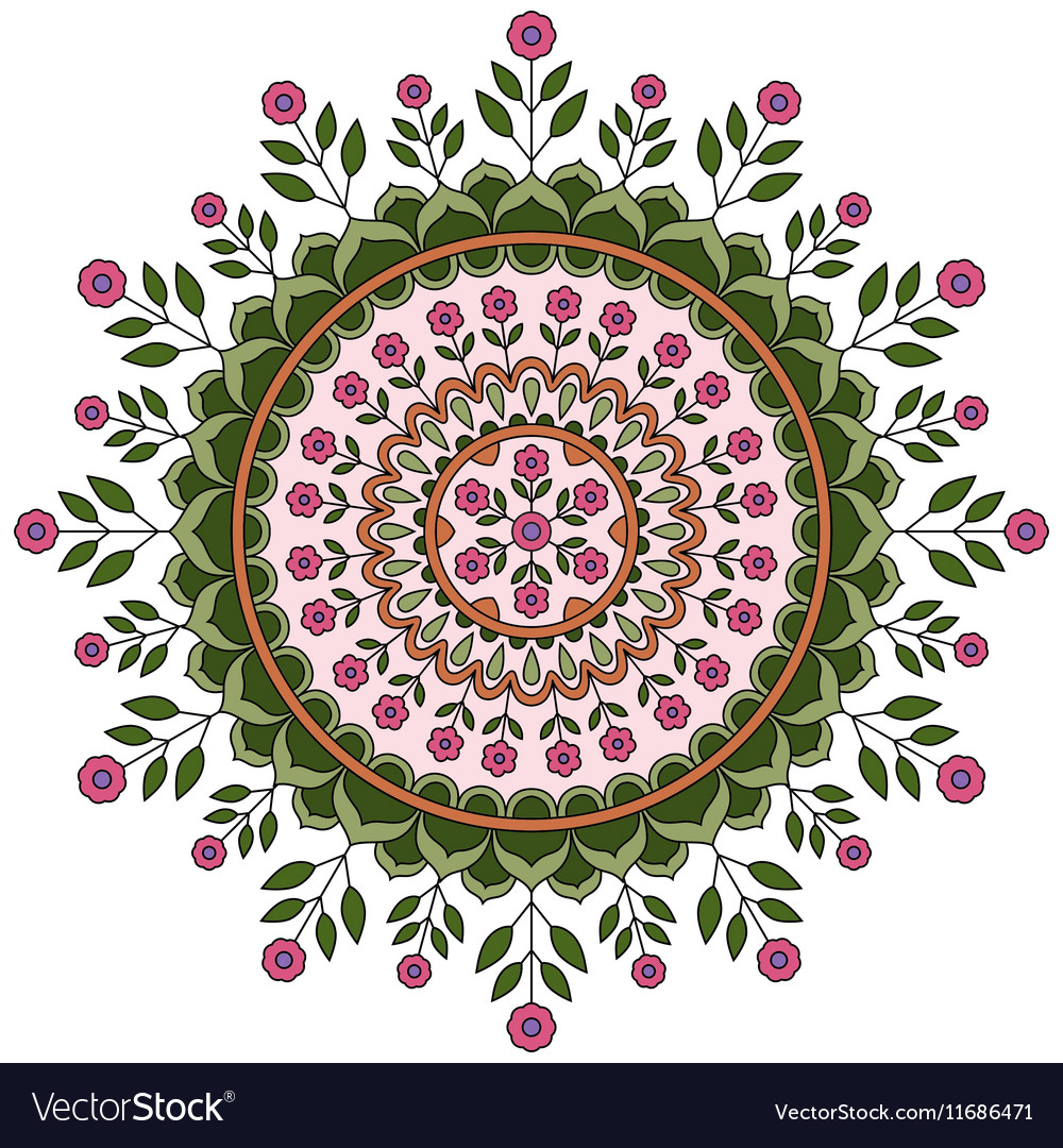 Circle mandala pattern Royalty Free Vector Image