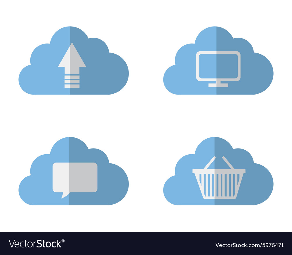 Cloud computing and hosting design Royalty Free Vector Image