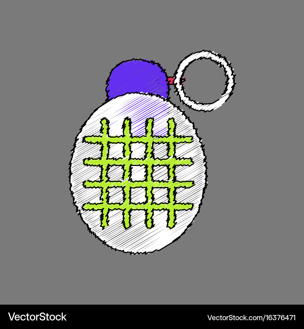 Flat shading style icon military frag grenade Vector Image