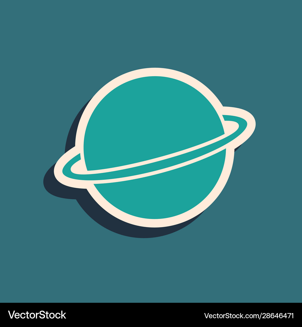 Green planet saturn with planetary ring system Vector Image