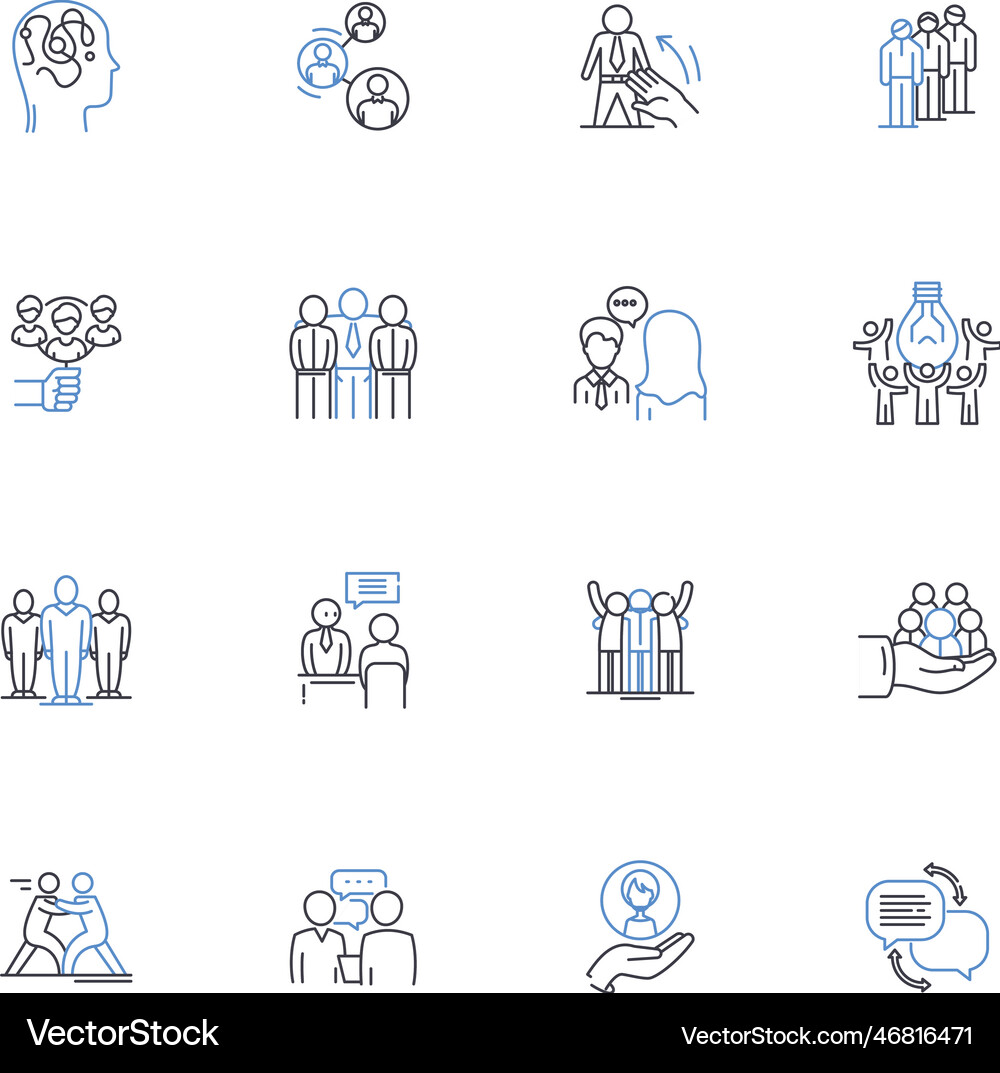 Mindset shaper line icons collection empowerment Vector Image