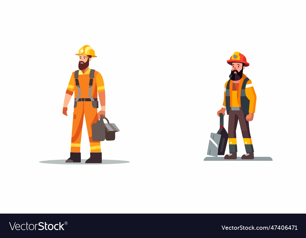 Mining man figure cartoon flat Royalty Free Vector Image