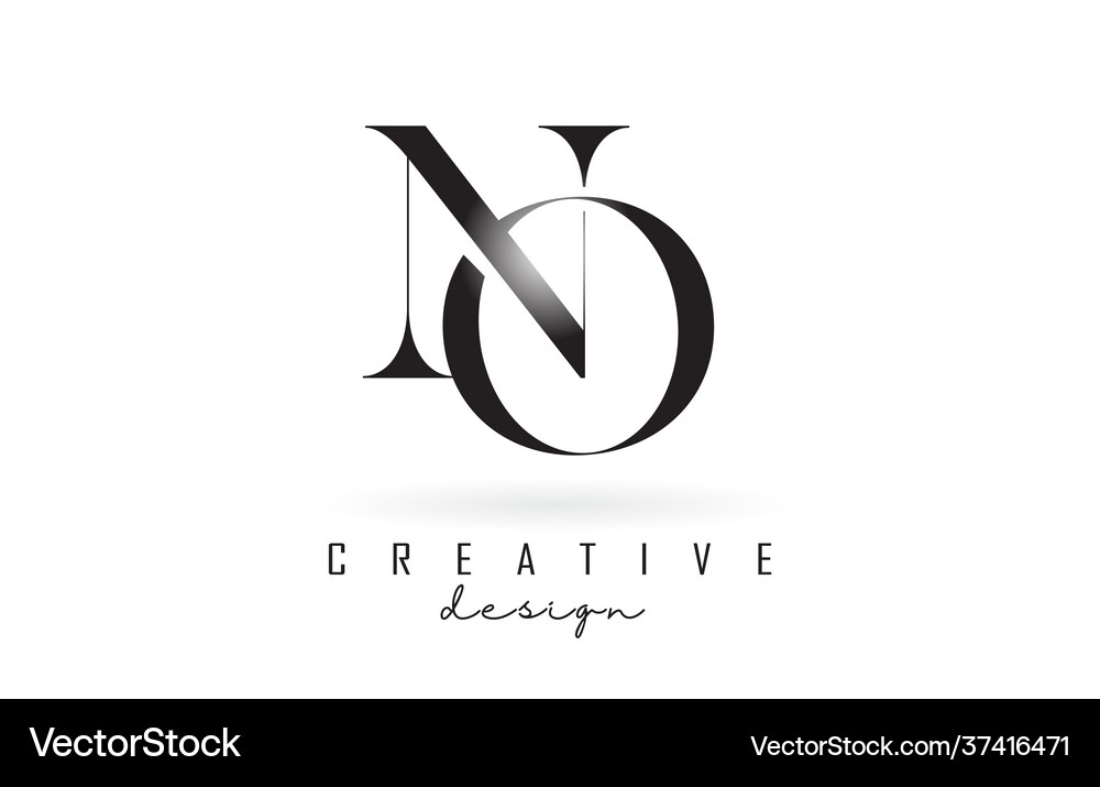 No n o letter design logo logotype concept Vector Image