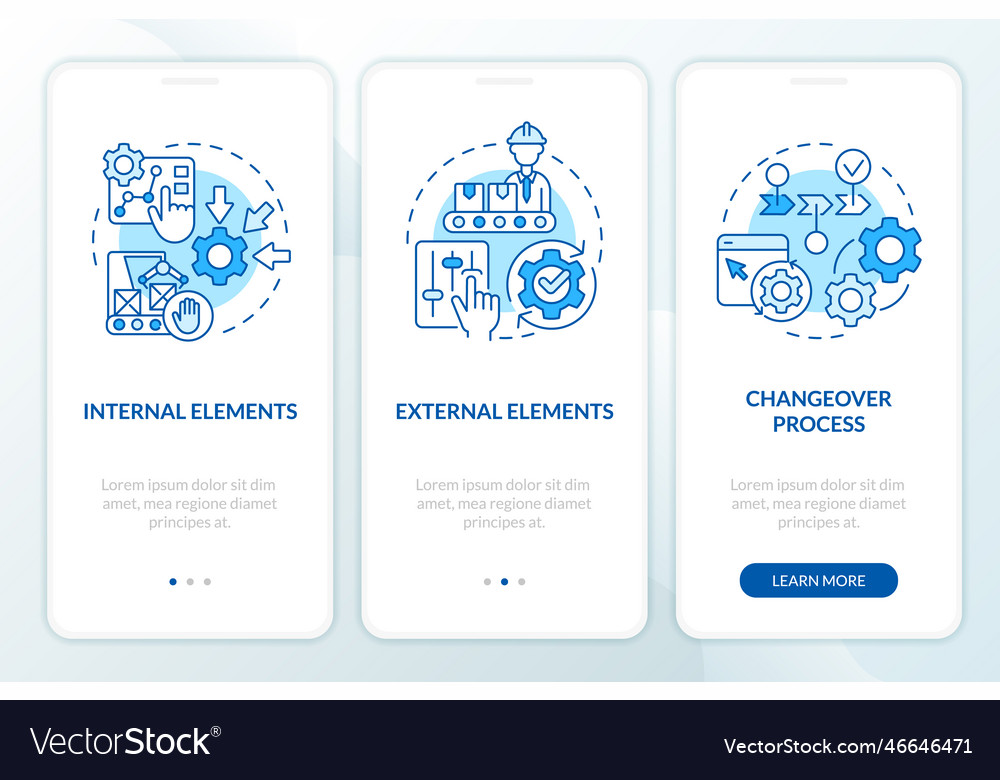 Smed concepts blue onboarding mobile app screen Vector Image Smed concepts blue onboarding mobile app screen Vector Image