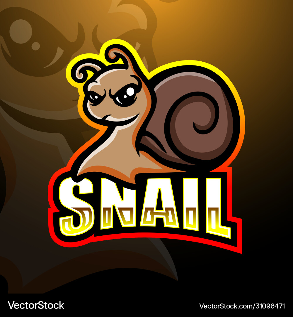 Snail mascot esport logo design Royalty Free Vector Image