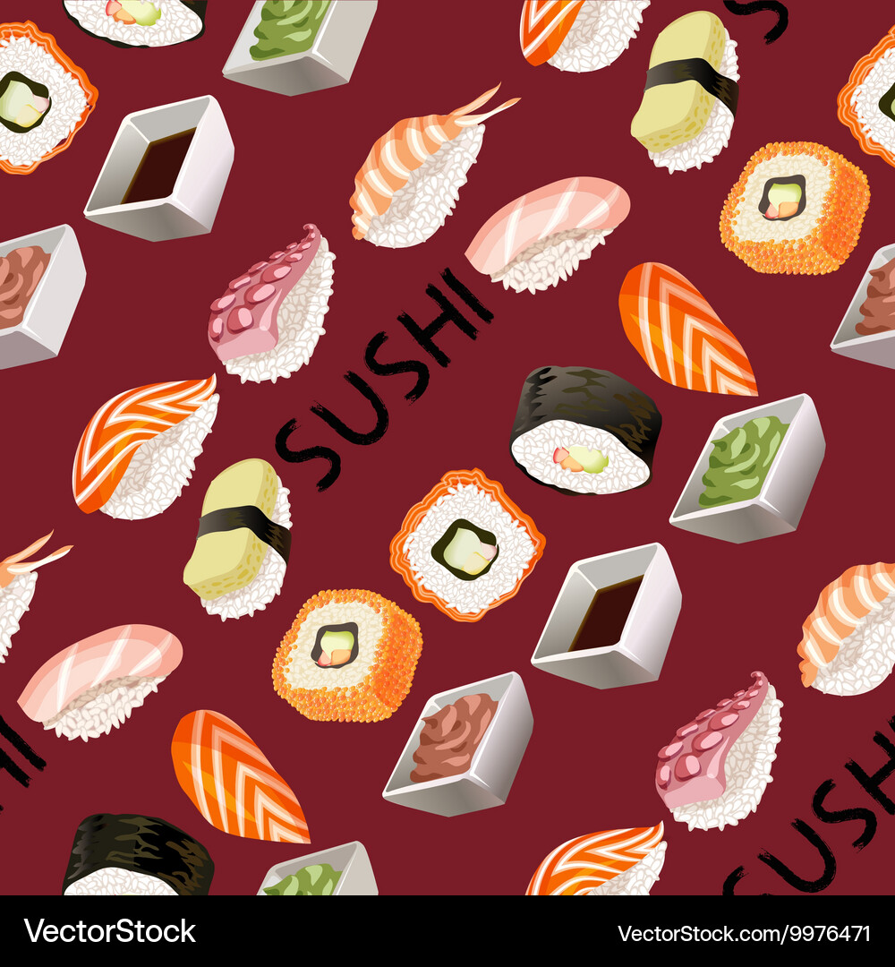 Sushi background design Royalty Free Vector Image