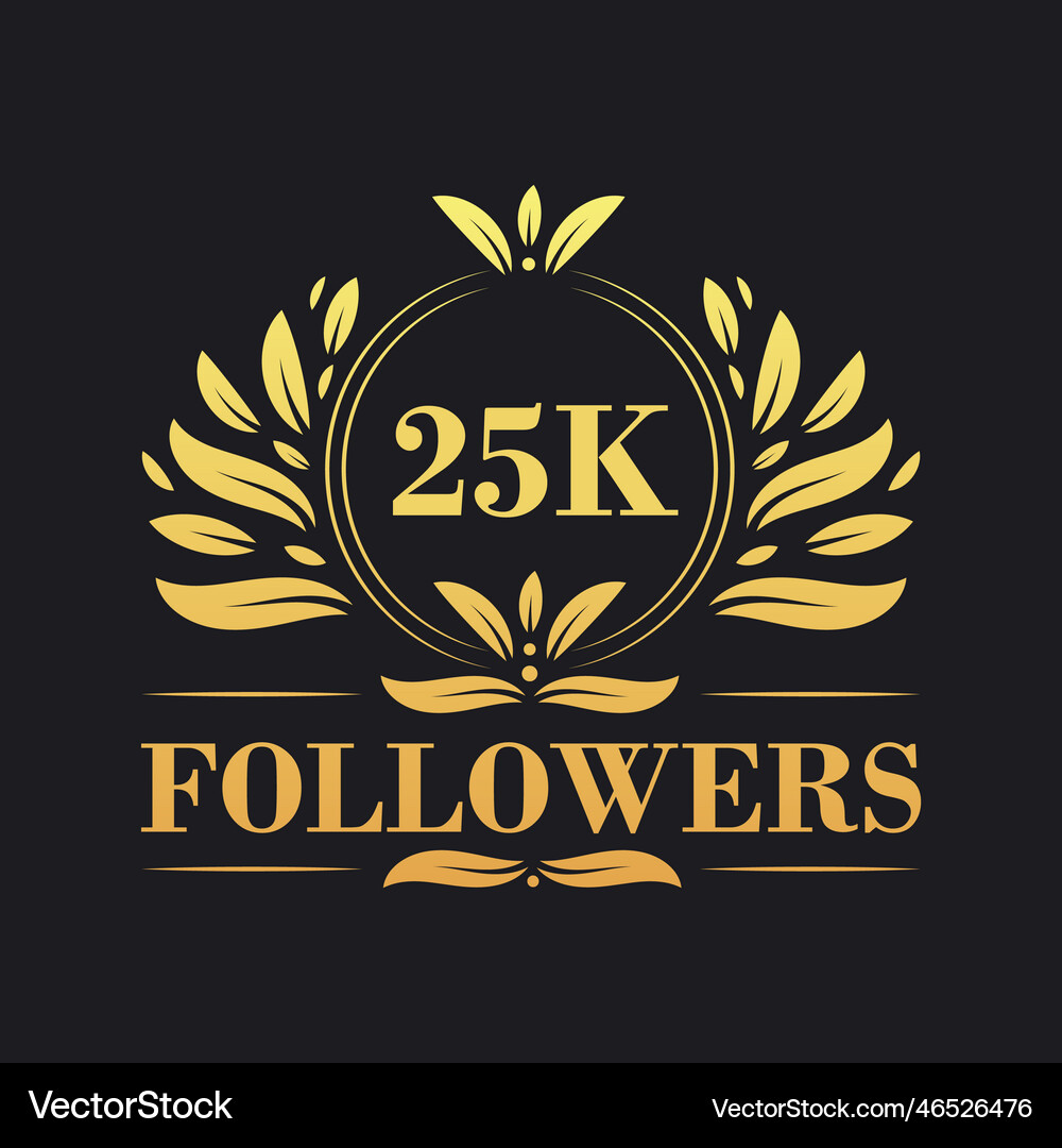 25k followers celebration design luxurious Vector Image