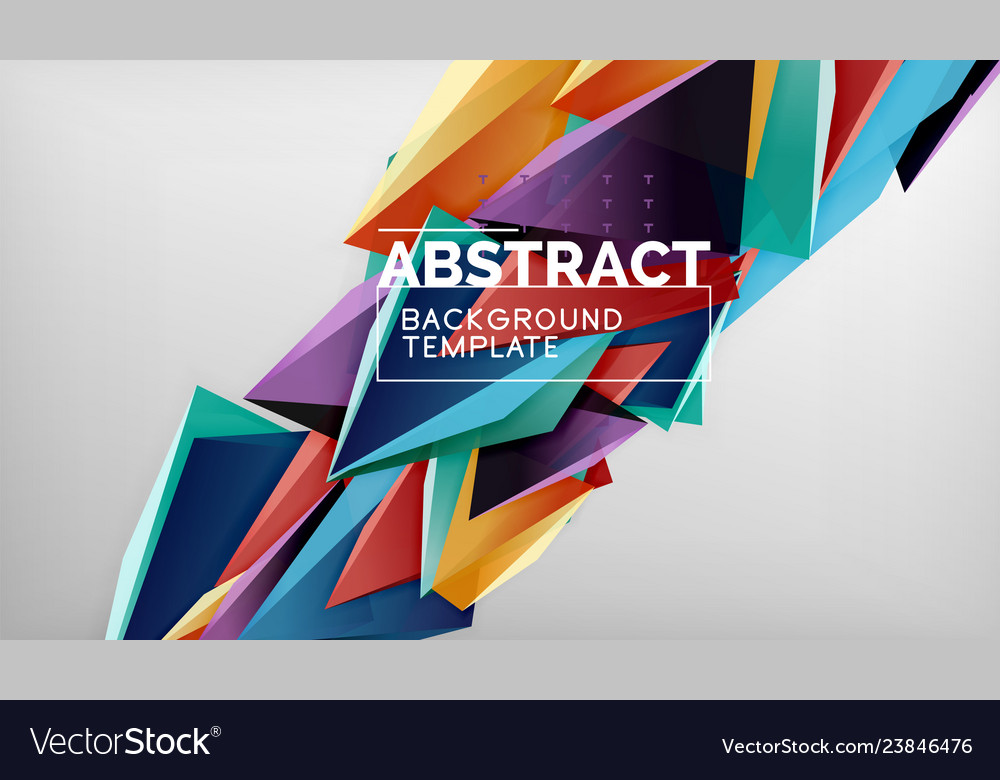 Abstract color triangles geometric background Vector Image
