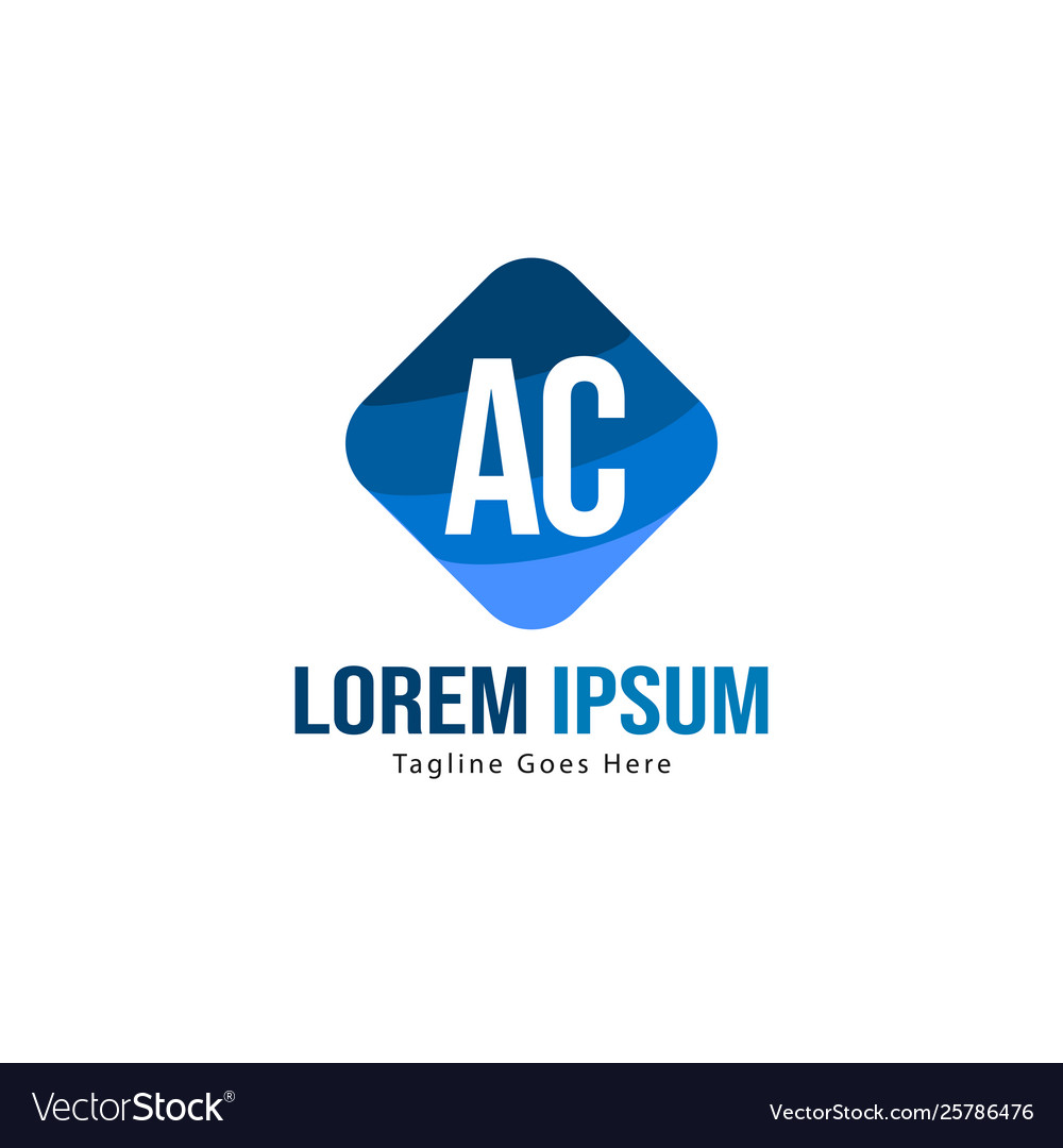Ac letter logo design creative modern letters Vector Image