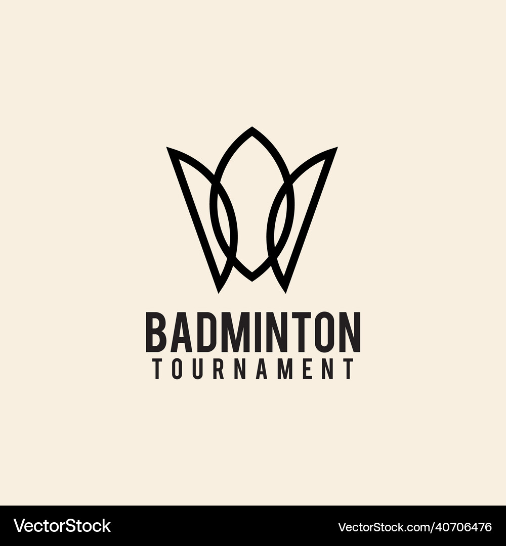 Badminton tournament logo design with shuttlecock Vector Image