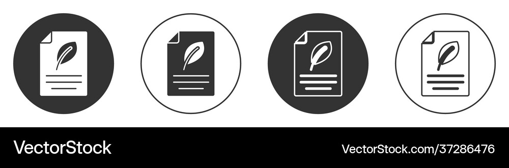 Black eco paper with leaf icon isolated on white Vector Image