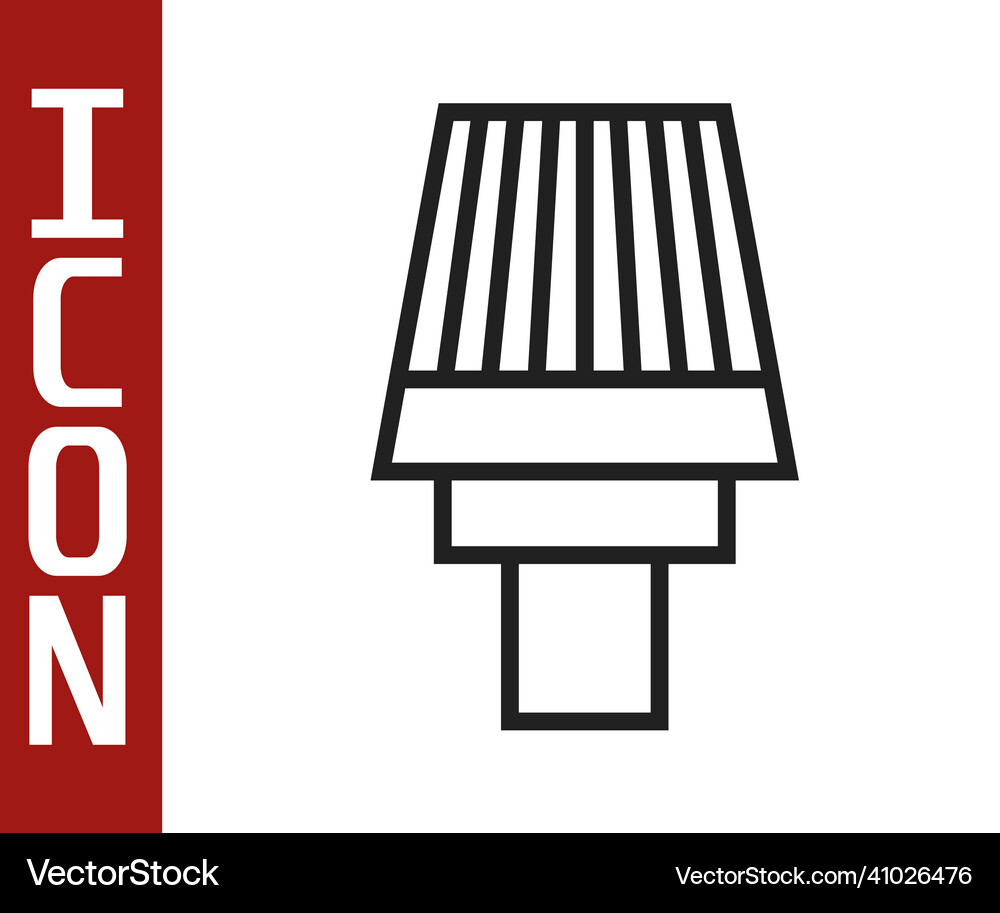 Black line car air filter icon isolated on white Vector Image