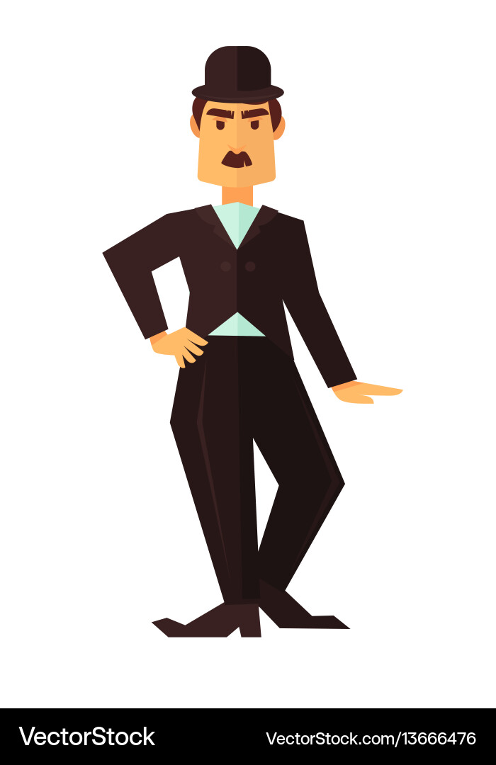 Cinema movie comic actor character in hat Vector Image