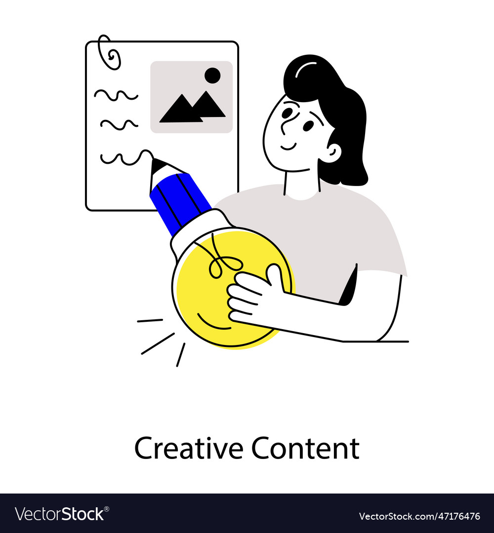 Creative content Royalty Free Vector Image - VectorStock