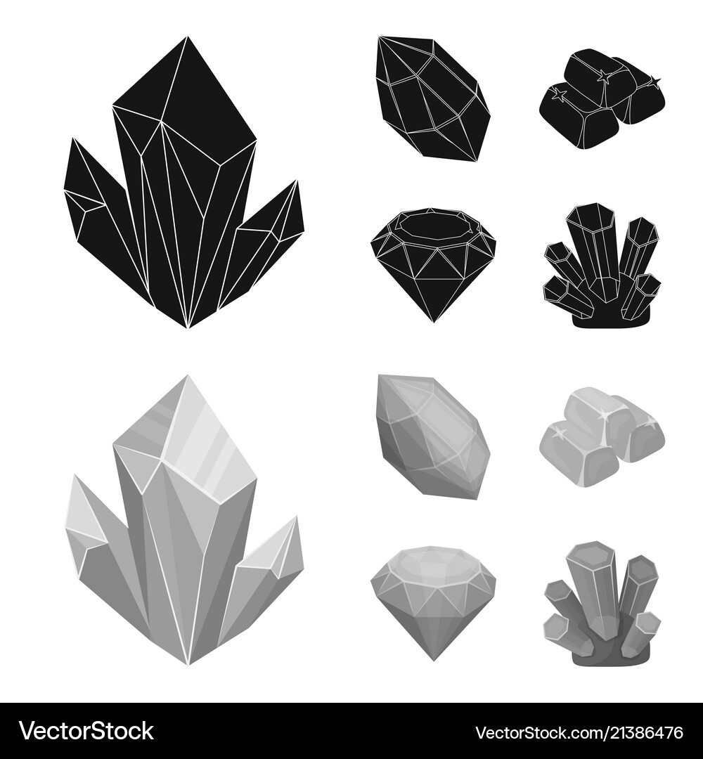Crystals minerals gold bars precious minerals Vector Image