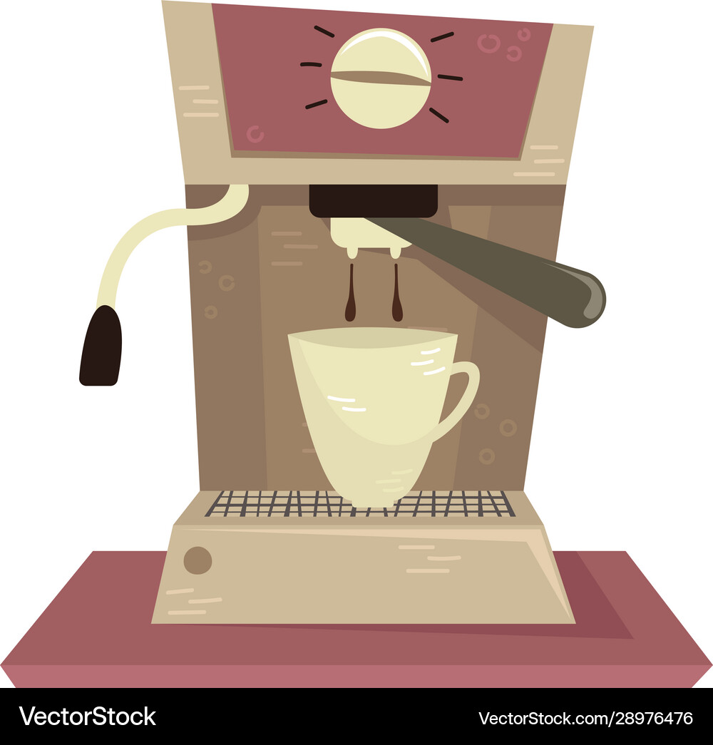 Flat coffee machine Royalty Free Vector Image - VectorStock