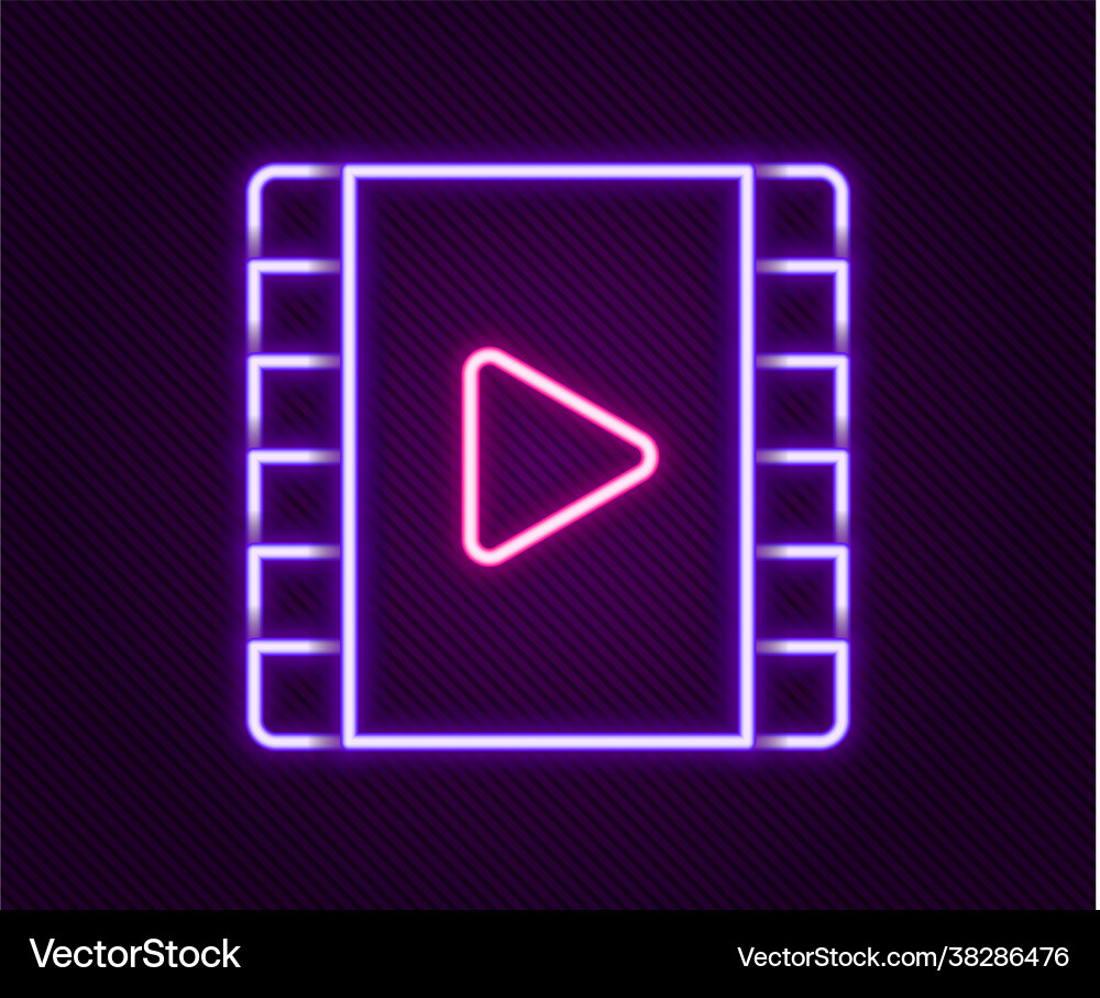 Glowing neon line play video icon isolated Vector Image
