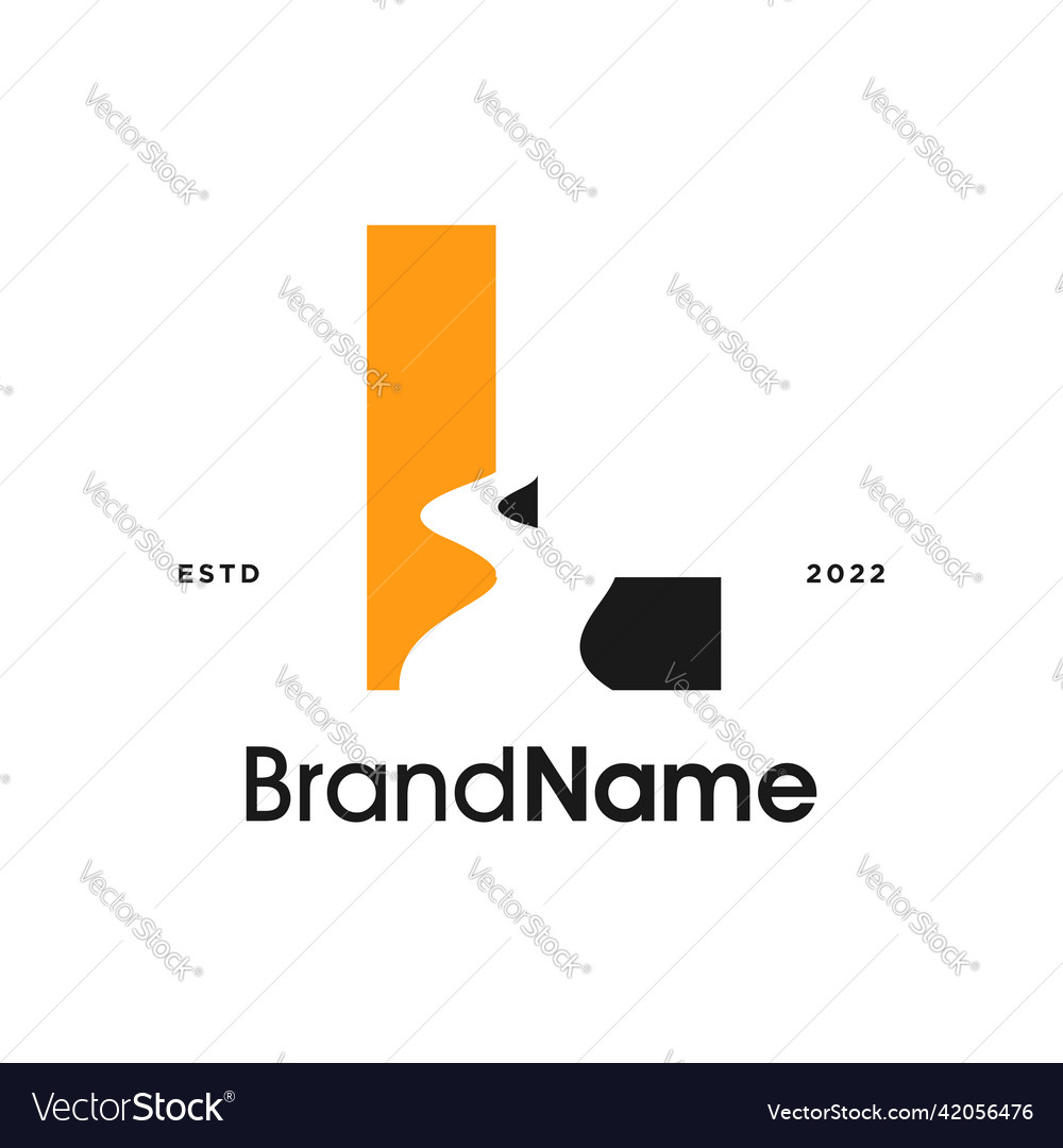 Initial l road path Royalty Free Vector Image - VectorStock