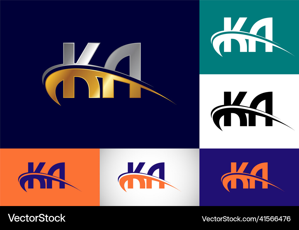 Initial monogram letter k a logo design template Vector Image
