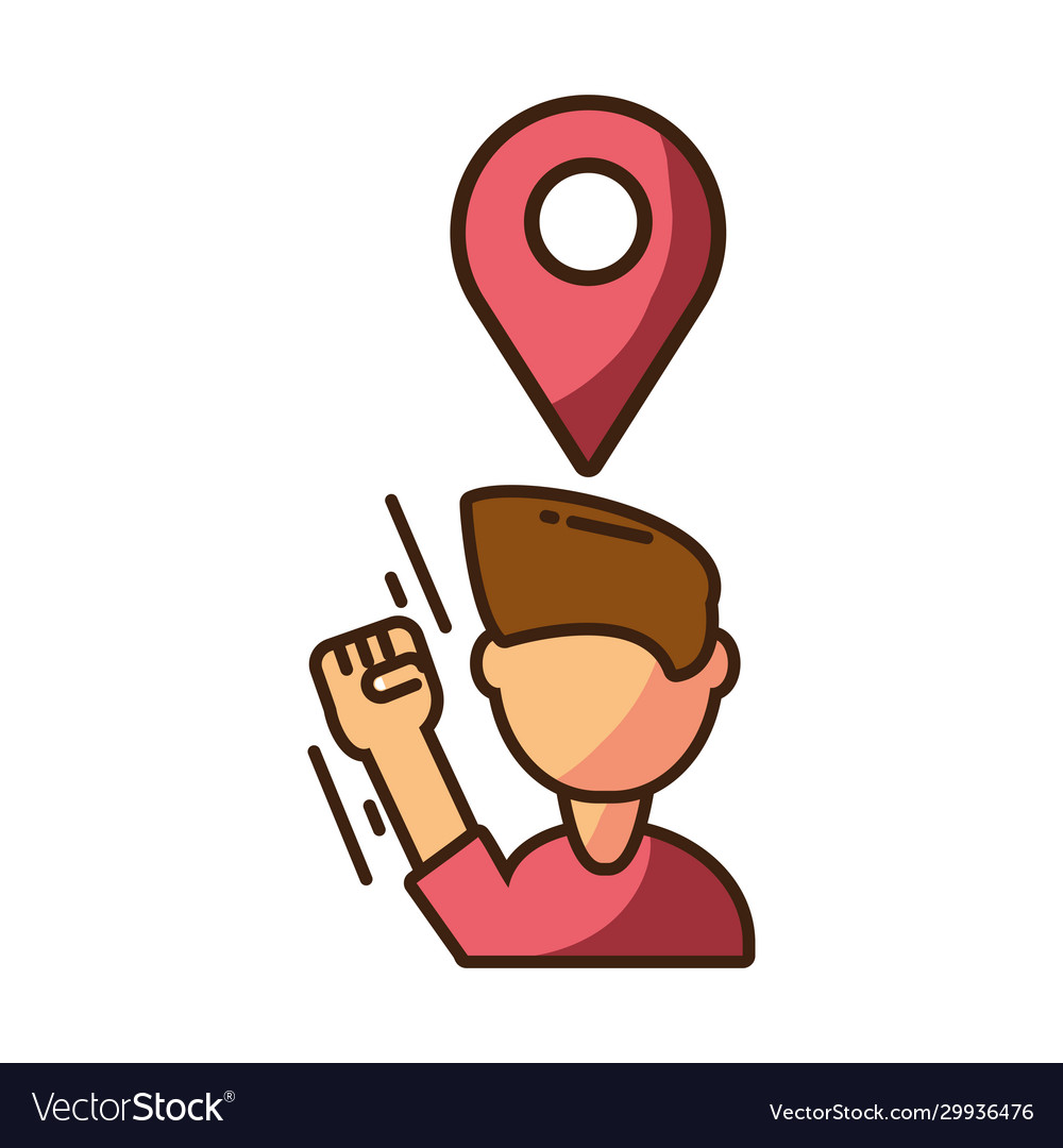 Man protesting on a white background Royalty Free Vector