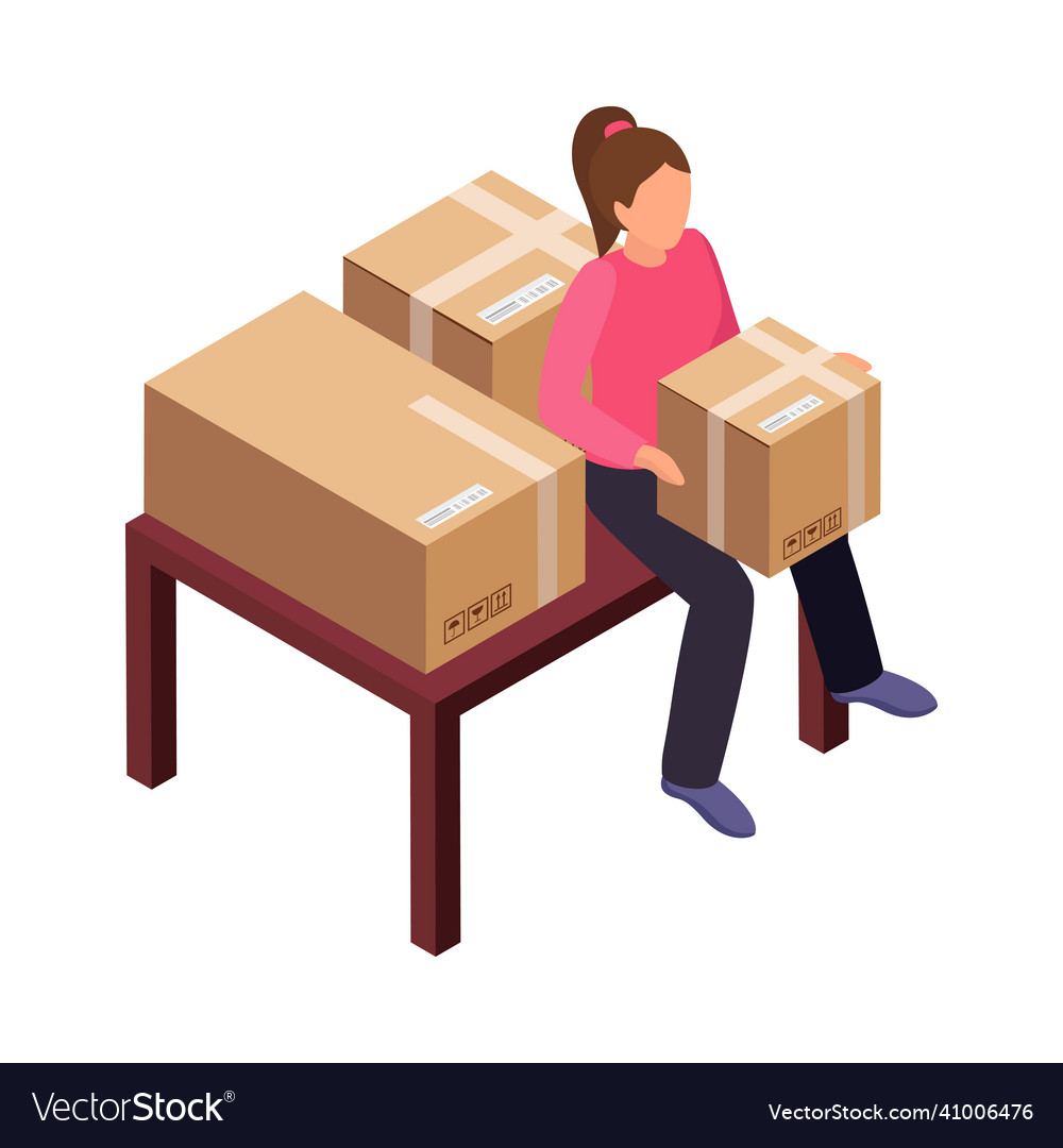Relocation isometric icon Royalty Free Vector Image