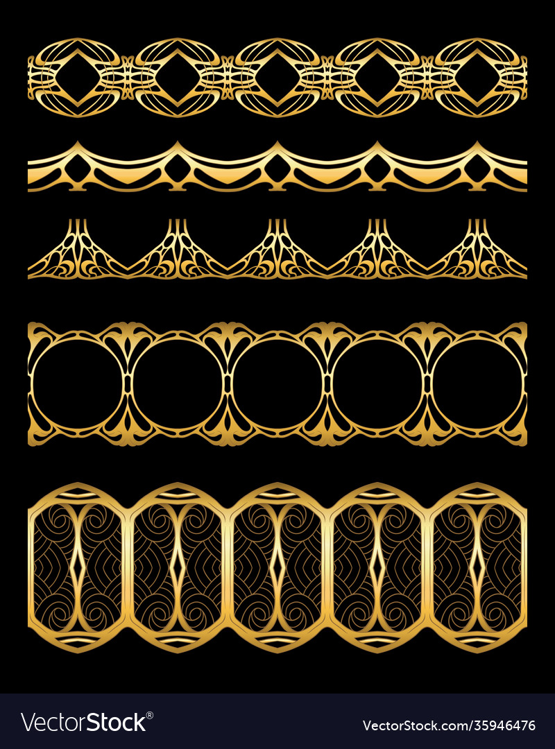 Set seamless borders colored Royalty Free Vector Image