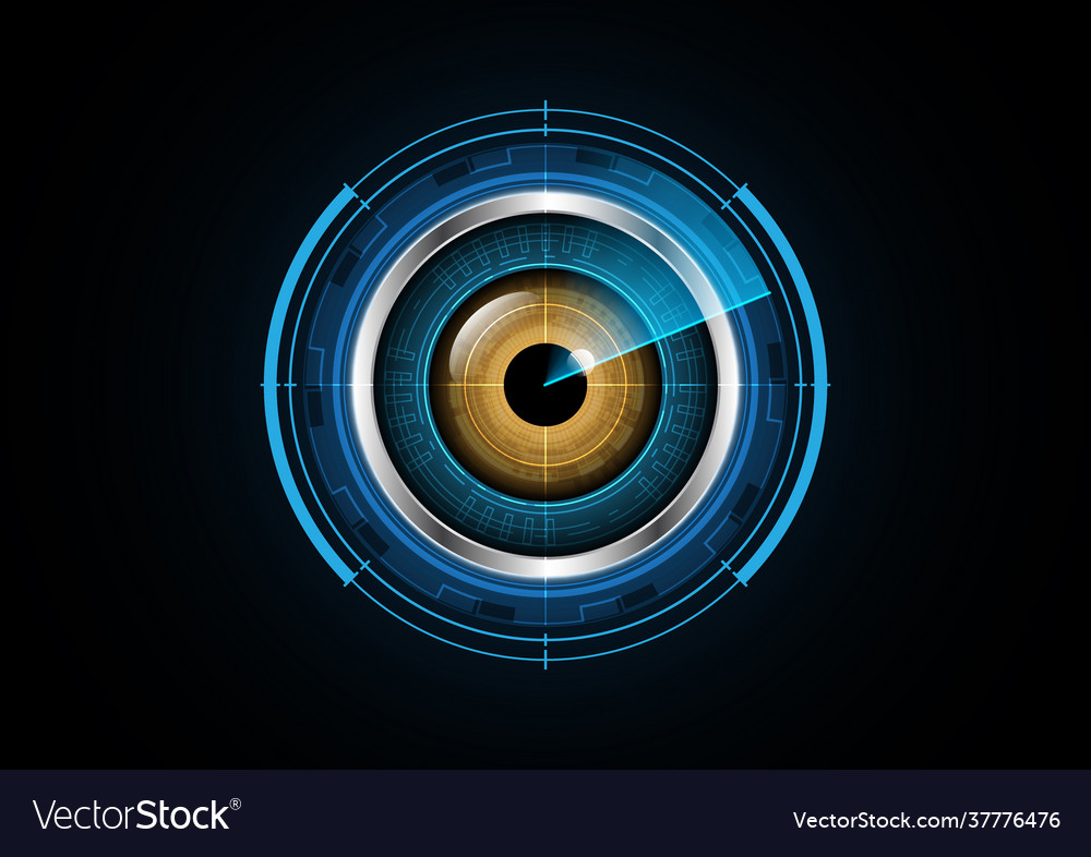 Technology abstract future eye radar security Vector Image